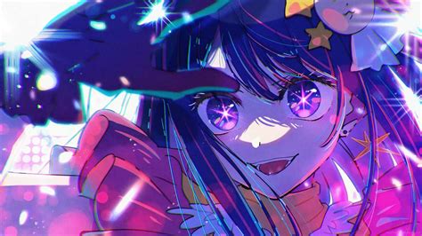 Download Vibrant Anime Girl Sparkling Eyes Wallpaper
