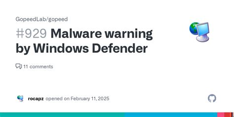 Malware Warning By Windows Defender · Issue 929 · Gopeedlabgopeed