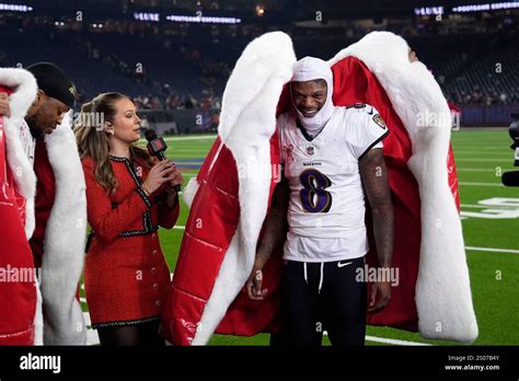 Baltimore Ravens Quarterback Lamar Jackson 8 Is Interviewed By