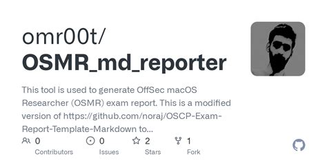 GitHub Omr T OSMR Md Reporter This Tool Is Used To Generate OffSec MacOS Researcher OSMR