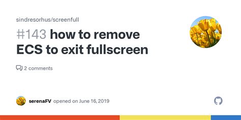 How To Remove Ecs To Exit Fullscreen · Issue 143 · Sindresorhus