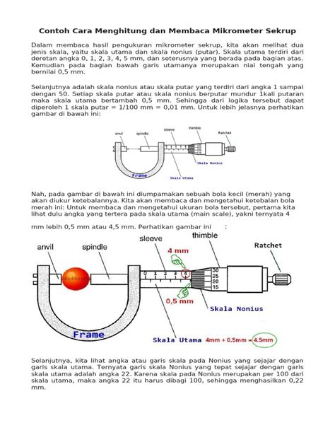 Contoh Cara Menghitung Dan Membaca Mikrometer Sekrup Pdf