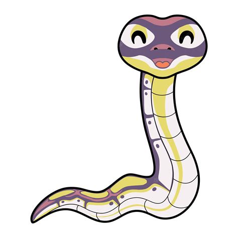 dessin animé mignon python boule pastel banane vecteur premium