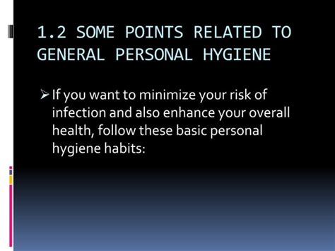 General Personal And Food Hygiene Practices Ppt