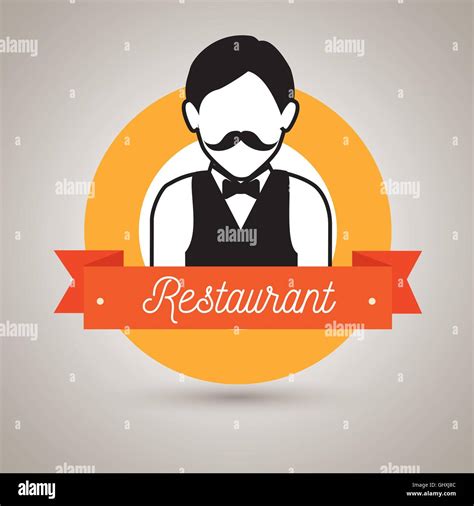 Waiter Serving Restaurant Icon Stock Vector Image And Art Alamy