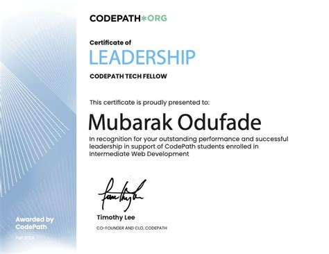 Codepath Webdevelopment Techeducation Developerjourney Mubarak