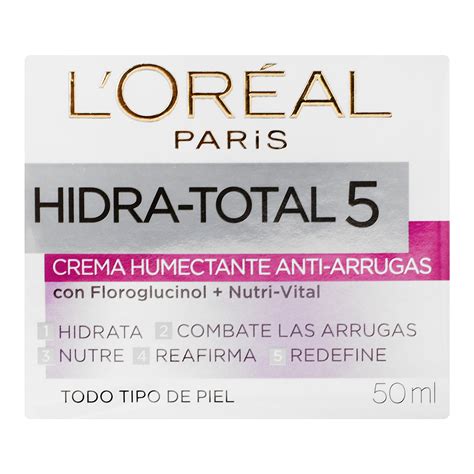 Crema Facial L Oréal Hidra Total 5 Humectante Anti Arrugas 50 ml DelSol