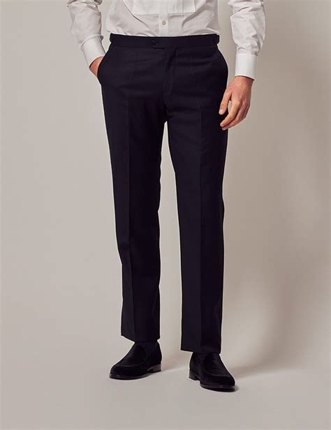 Men S Navy Slim Fit Dinner Suit Pants With Side Adjusters