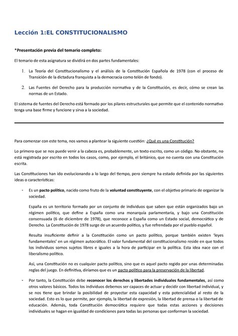 Apuntes de Constitución y sistema de fuentes UC M Constitución y Sistema de Fuentes Studocu