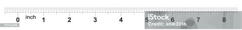 통치자 8 인치 미터 인치 크기 표시기입니다 분할 가격은 005 인치입니다 10 진수 시스템 그리드 측정 도구 0명에 대한 스톡 벡터 아트 및 기타 이미지 Istock