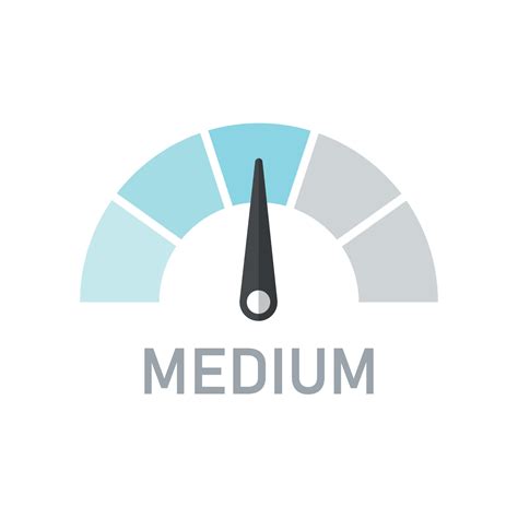 Customer satisfaction medium meter icon in flat style. Gauge level ...