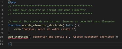 comment ajouter du code php à elementor sur wordpress développeur