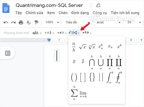 How To Insert Mathematical Formulas Equations In Google