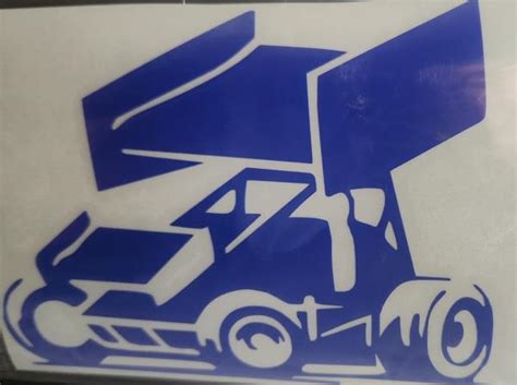 Blue Winged Sprint Car Decal