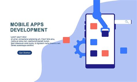 Landing Page Template For Mobile App Development 45869295 Vector Art At Vecteezy