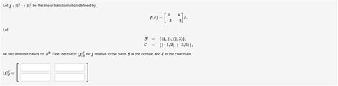 Solved Let F R2R2 Be The Linear Transformation Defined By Chegg Com