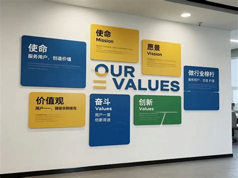 来组赏心悦目的使命愿景价值观文化墙 小红书 花瓣网