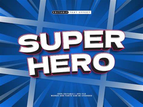 Premium Vector Super Hero 3d Editable Text Effect In Comic Style