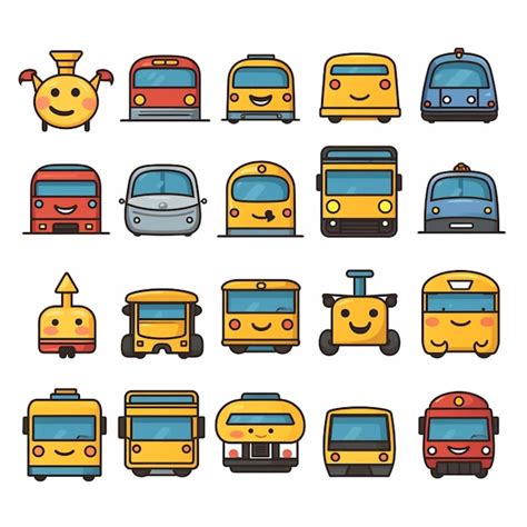 Premium Ai Image Transport Emojis 2d Cartoon Vector Illustration On White