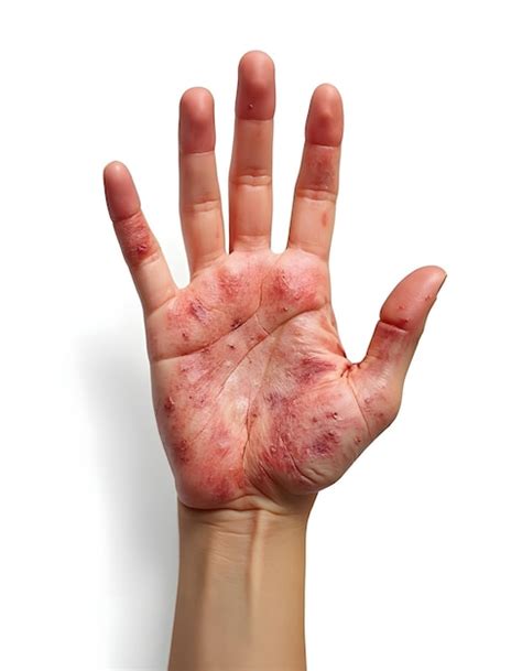 Medical Skin Condition In The Hand Psoriasis In White Background