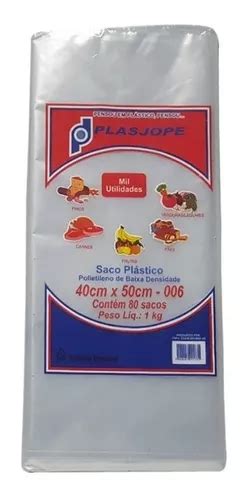 Saco Plástico Transparente Reforçado 40x50 Aprox 80 Un 1 Kg MercadoLivre