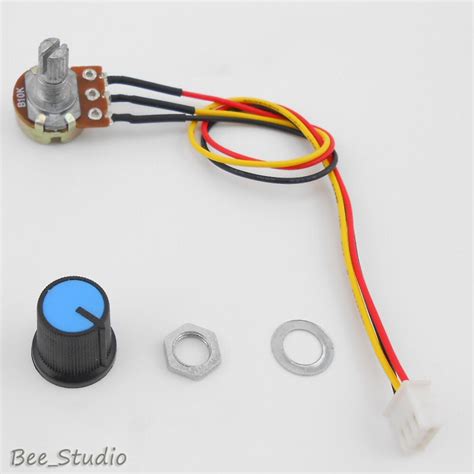 5pcs Lot Wh148 Portable 10k Ohm Linear Taper Rotary Potentiometer B10k 10kb Pot With Wire Speed