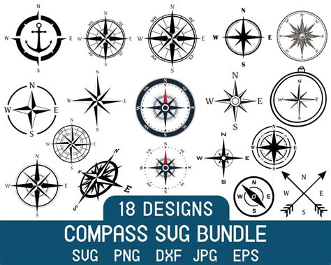 Compass Svg Compass Rose Svg Nautical Svg Compass File Compas Svg