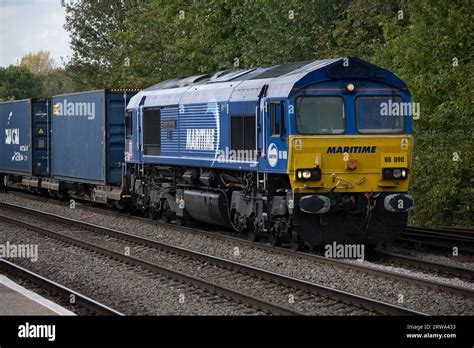 Class 66 Diesel Locomotive No 66090 Maritime Intermodal Six Pulling