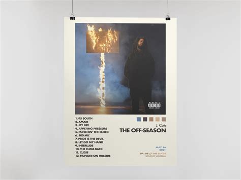 J Cole Poster The Off Season Poster Album Cover Poster Etsy