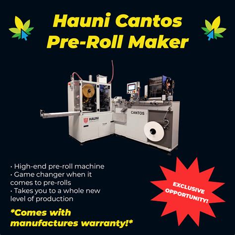 Hauni Cantos Pre Roll Maker Cannabis Marketspace