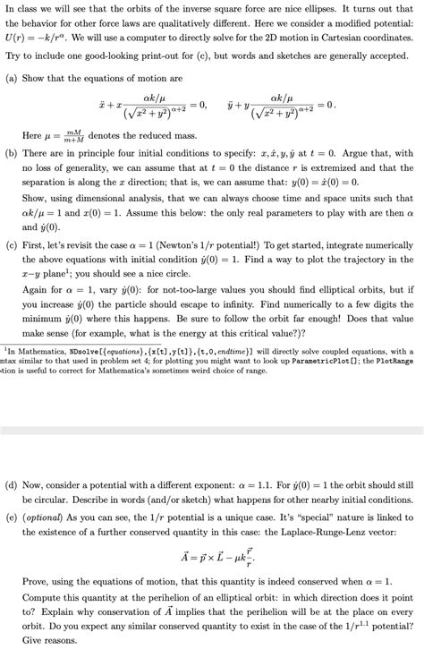 In Class We Will See That The Orbits Of The Inverse