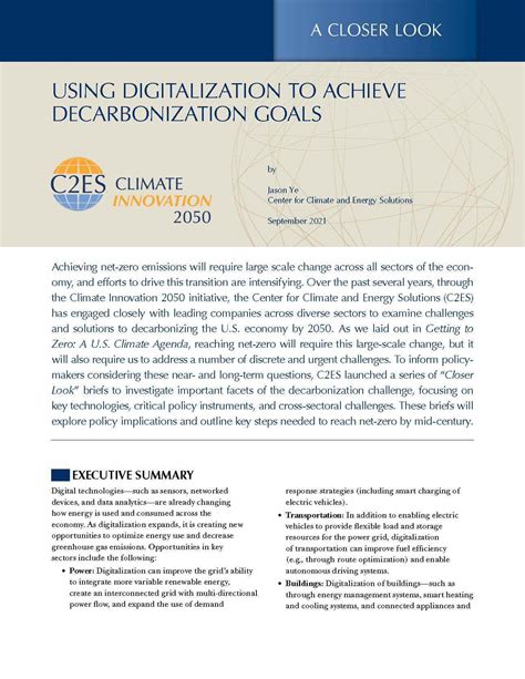 Using Digitalization To Achieve Decarbonization Goals Center For