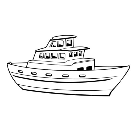 Premium Vector Streamlined Vector Outline Of A Boat Icon For Versatile Use