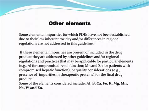 Elemental Classification And Control Of Elemental Impurities Pptx