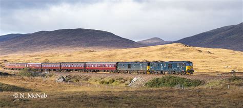 Two Class 73 Locos Head A Southbound Srps Charter North Of Rannoch