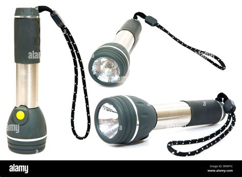 Torch In Different Position Isolated On White Stock Photo Alamy