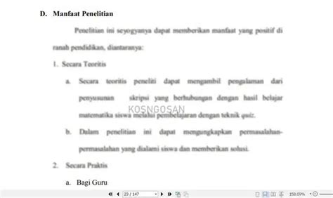 Contoh Manfaat Penelitian Skripsi Proposal Dan Karya Ilmiah Riset
