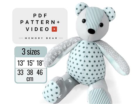 Memory Bear Sewing Pattern Pdf Teddy Bear Pattern And Tutorial Build A Memory Bear From