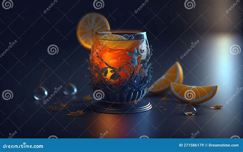Trendy Alcoholic Cocktail With Colorful Ingredients Generative Ai
