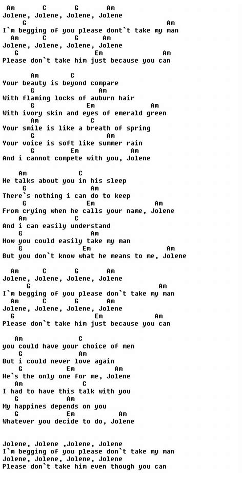 Jolene Guitar Chords