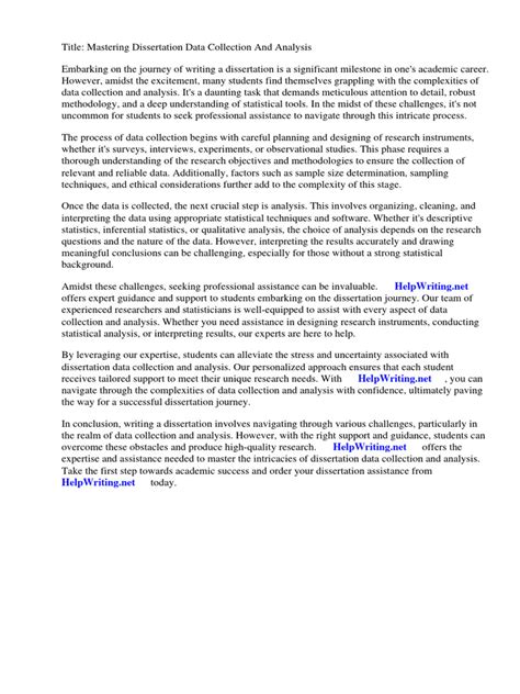 Dissertation Data Collection And Analysis Pdf Qualitative Research