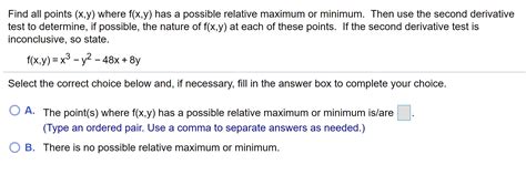 solved find all points x y where f x y has a possible