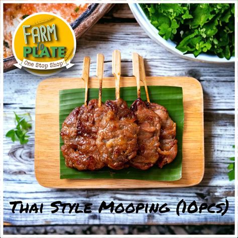 Farm To Plate Thai Mooping 10pcs Per Pack Gaiping Grilled Pork