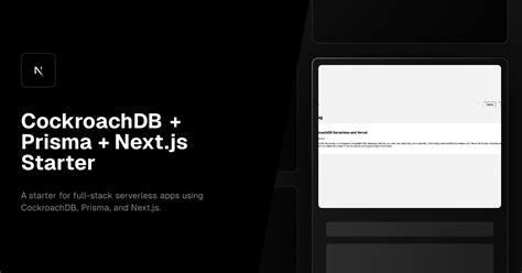 cockroachdb prisma next js starter