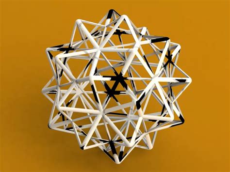 Wireframe Shape Compound Of Five Octahedra 3d Printing Model Threeding