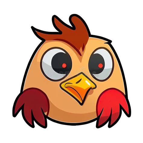 A Cartoon Bird With Big Eyes And A Red Beak Is Shown In This Image