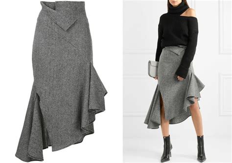 Моделирование асимметричной юбки с воланами от MONSE | Model outfits ...