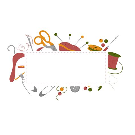 Colorful Vector Hand Drawn Set Of Handmade Sewing Objects Symbols And