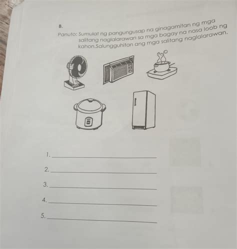 SUMULAT NG PANGUNGUSAP NA GINAGAMITAN NG MGA SALITANG NAGLALARAWAN SA MGA BAGAY NA NASA LOOB NG