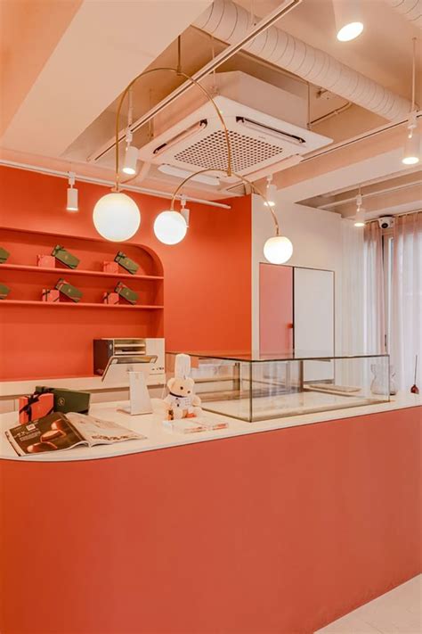 No3415 스윗콤마 핑크컬러로 포인트를 준 15평 초콜릿전문점 인테리어 카페 인테리어 디자인 레스토랑 인테리어 인테리어